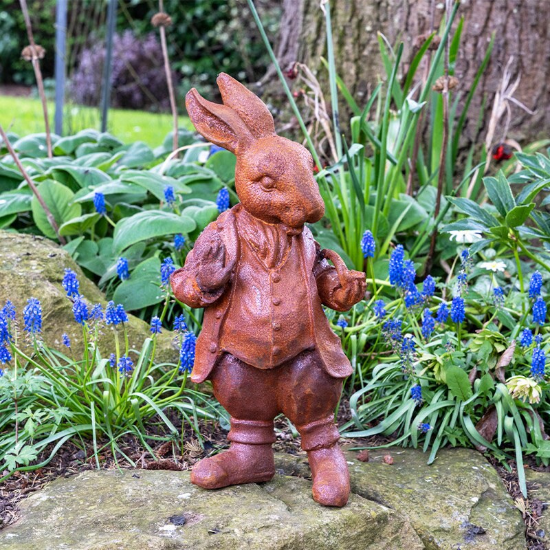 Rabbit Garden Statue - Etsy