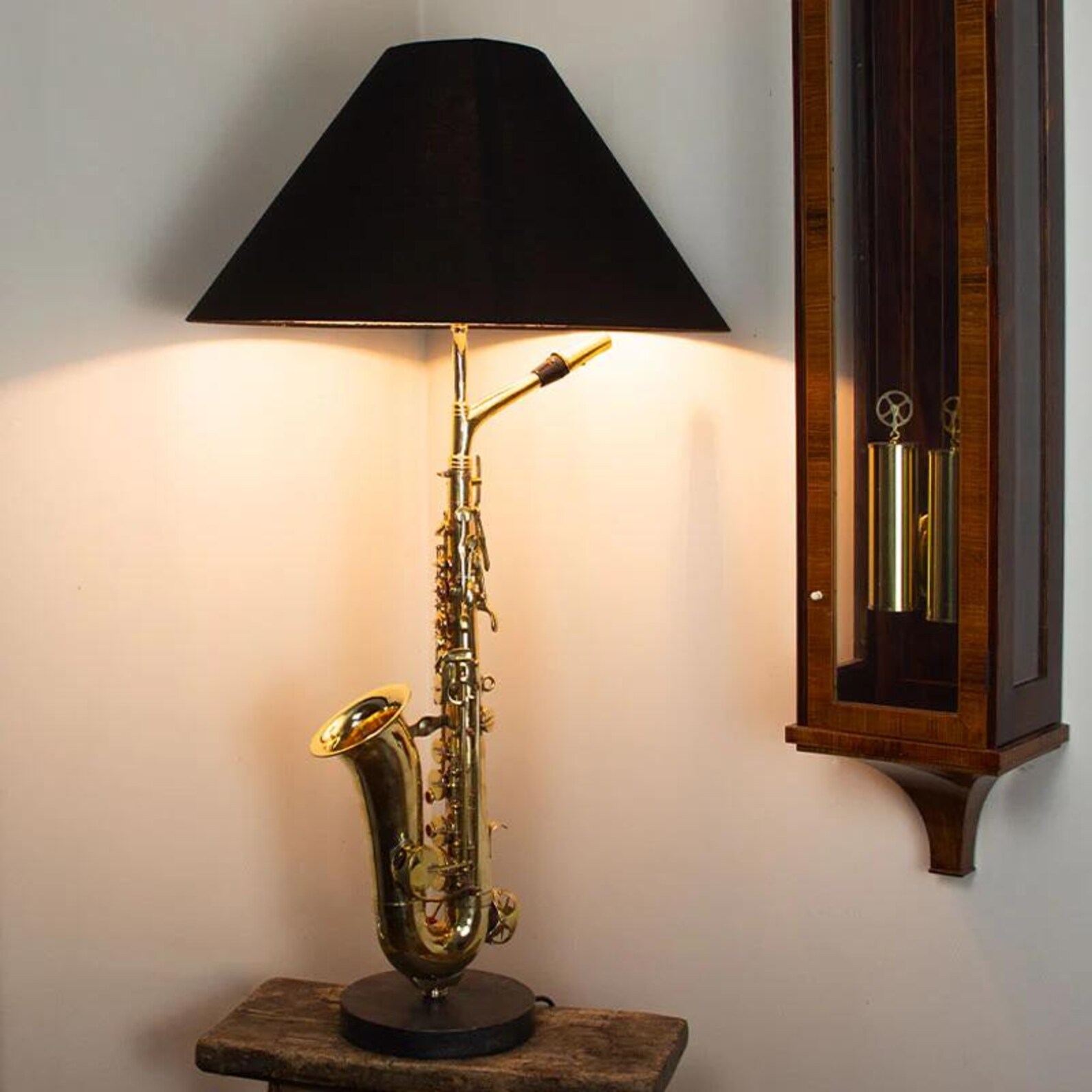 Large Saxophone Table Lamp With Black Shade - Etsy UK