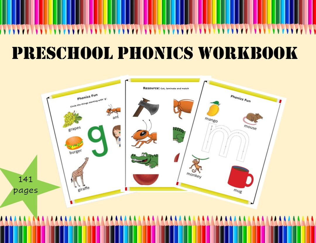 Preschool Phonics Worksheets Prek Workbook Early Years English ...