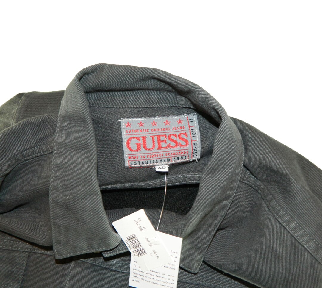 New With Tags Vintage Iconic GUESS Gray Premium Denim Trucker Jean ...