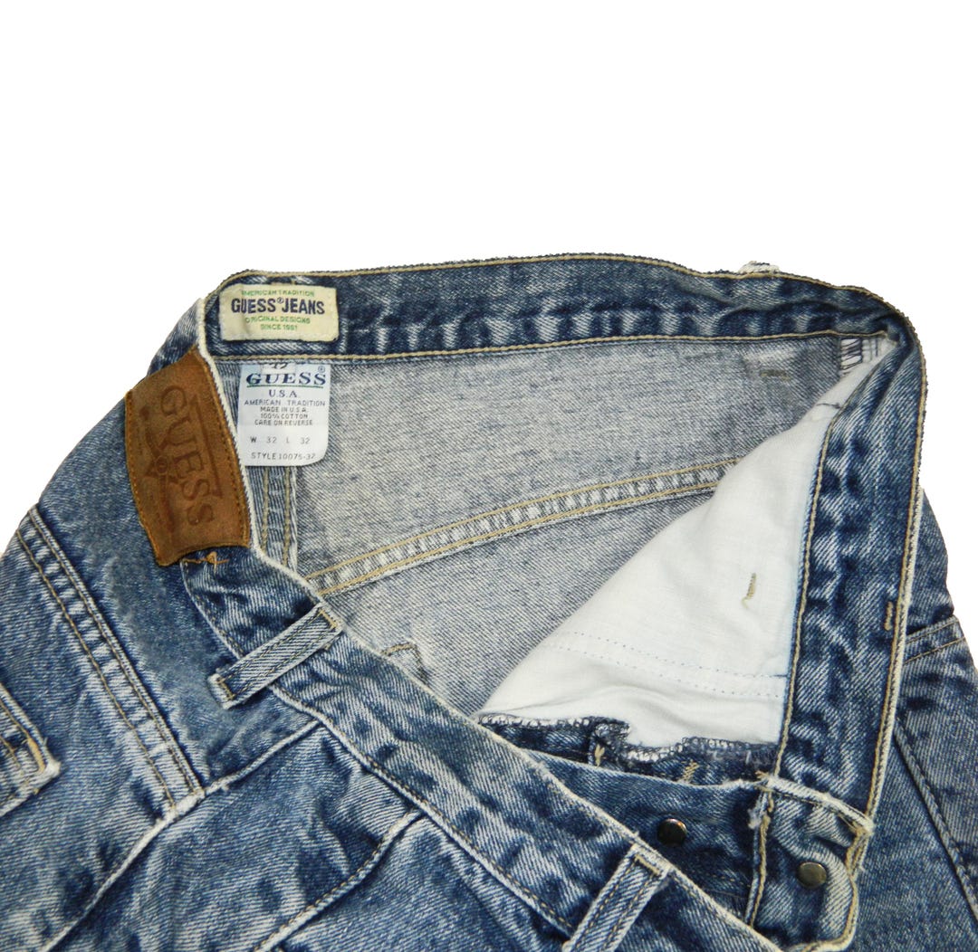 Men's GUESS Pascal Loose Tapered Premium Denim Blue Jeans Tag Size ...