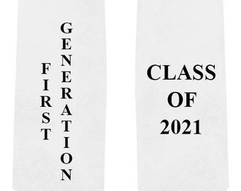 First Generation Stole Class of 2022 White Graduation Stole | Etsy