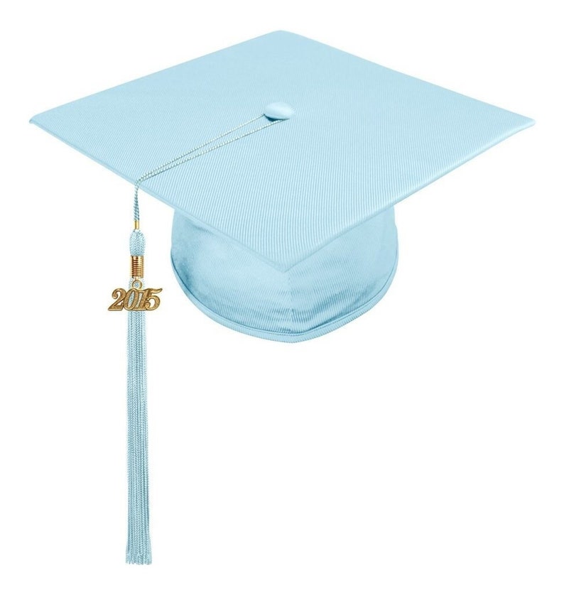 Shiny Light Blue Graduation Cap and Tassel All Tassel Colors - Etsy