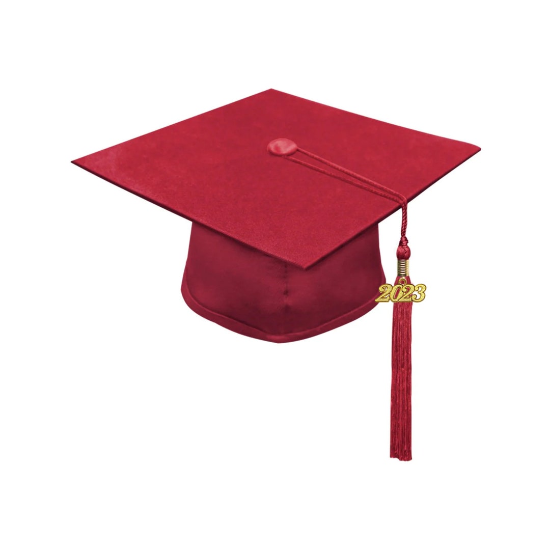 Matte Red Kid's Graduation Cap and Tassel All Tassel - Etsy