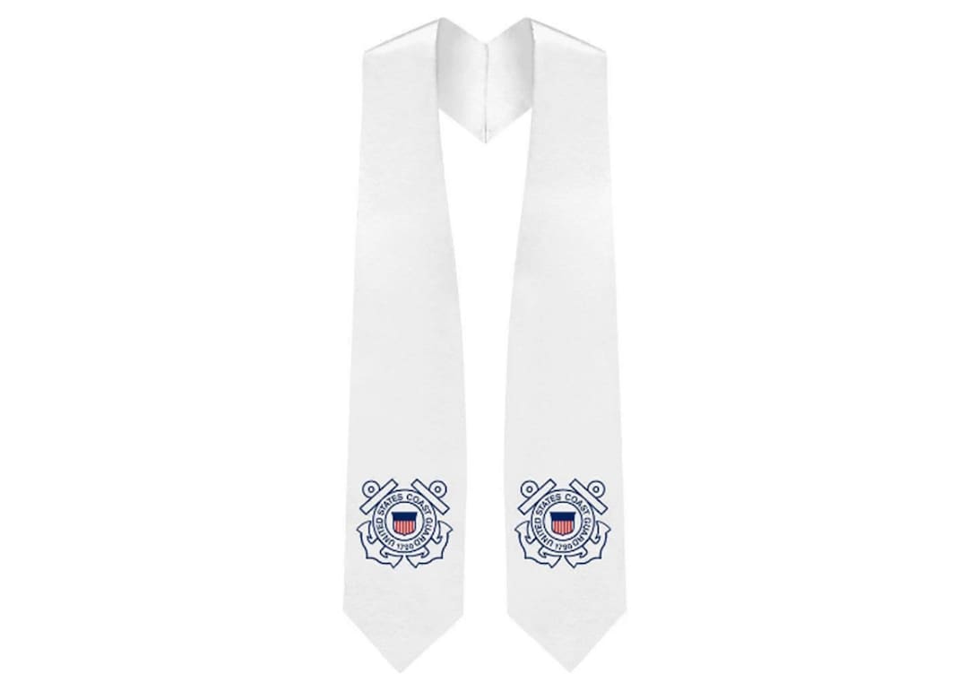 US Coast Guard White Graduation Stole - Etsy