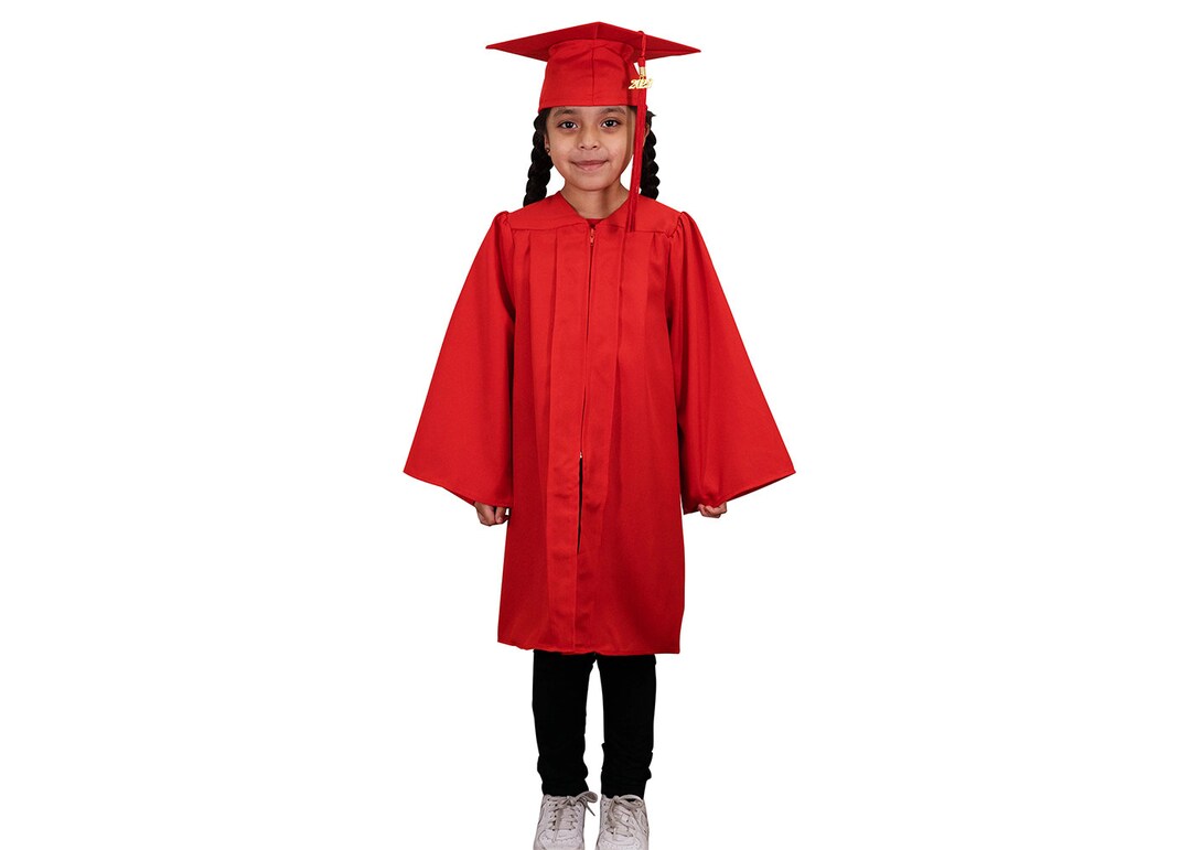 Matte Red Child Graduation Cap Gown and Tassel - Etsy