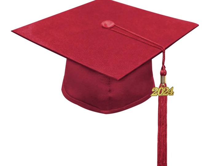 Matte Red Kid's Graduation Cap and Tassel - All Tassel Colors Available ...