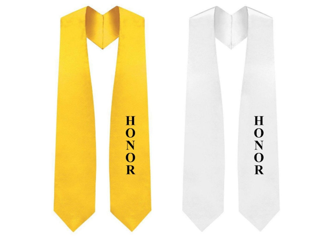 Honor Graduation Stole Gold & White Colors Options - Etsy