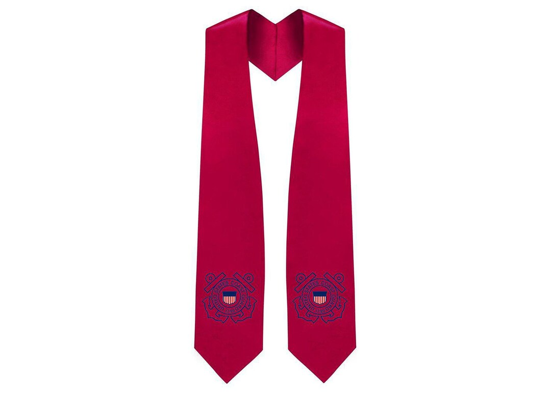 US Coast Guard Red Graduation Stole - Etsy