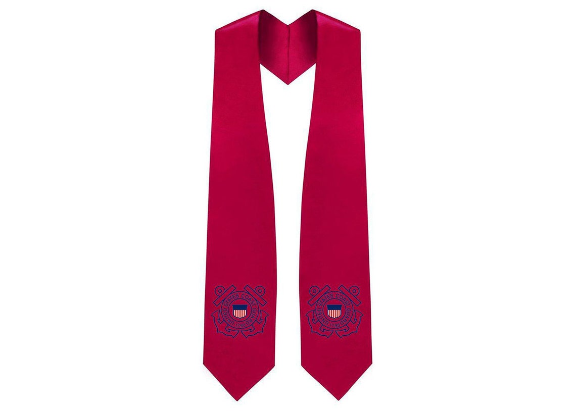 US Coast Guard Red Graduation Stole - Etsy