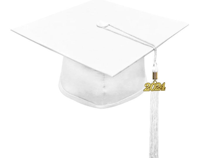 Matte White Kid's Graduation Cap and Tassel All Tassel Colors Available ...