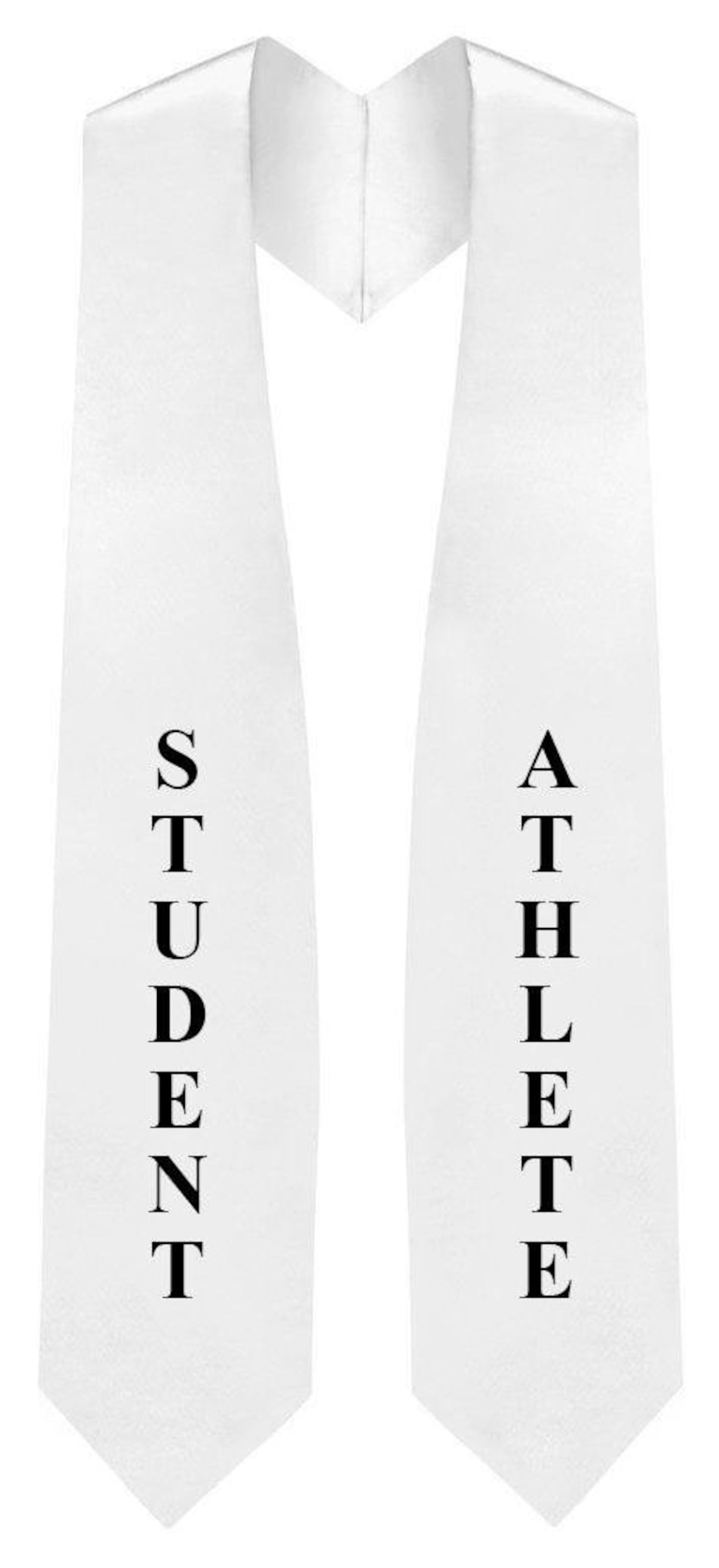 Student Athlete Graduation Stole White Satin | Etsy