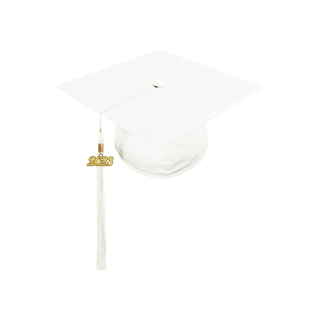 Shiny White Graduation Cap and Tassel All Tassel Colors Available Any ...