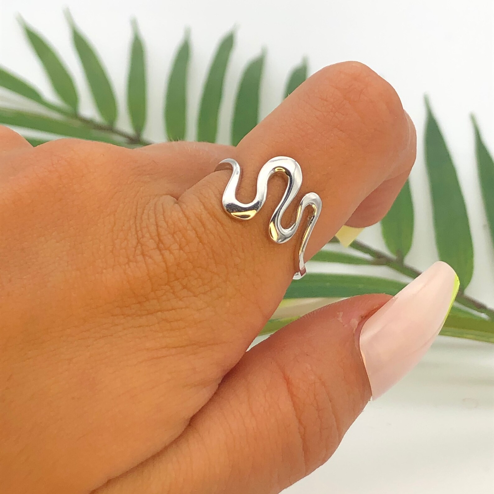 Sterling Silver Wavy Ring Dainty Wave 925 Rings for Women | Etsy