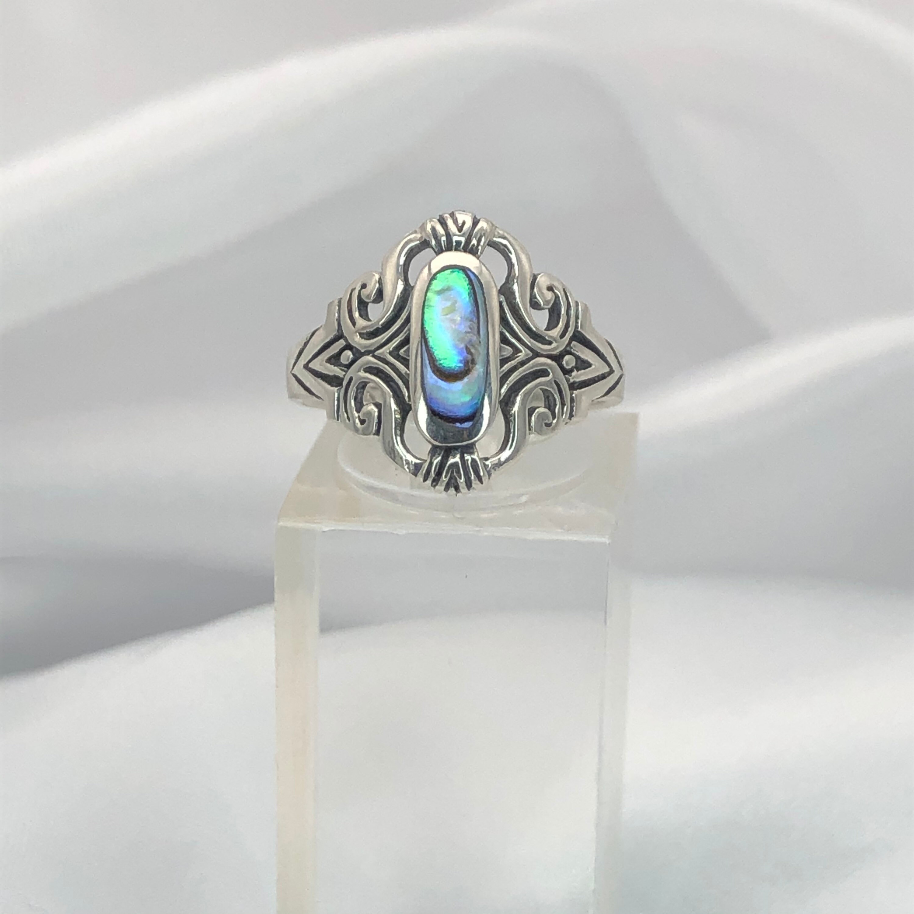 Sterling Silver Aztec Abalone Shell Ring Abalone Shell 925 | Etsy