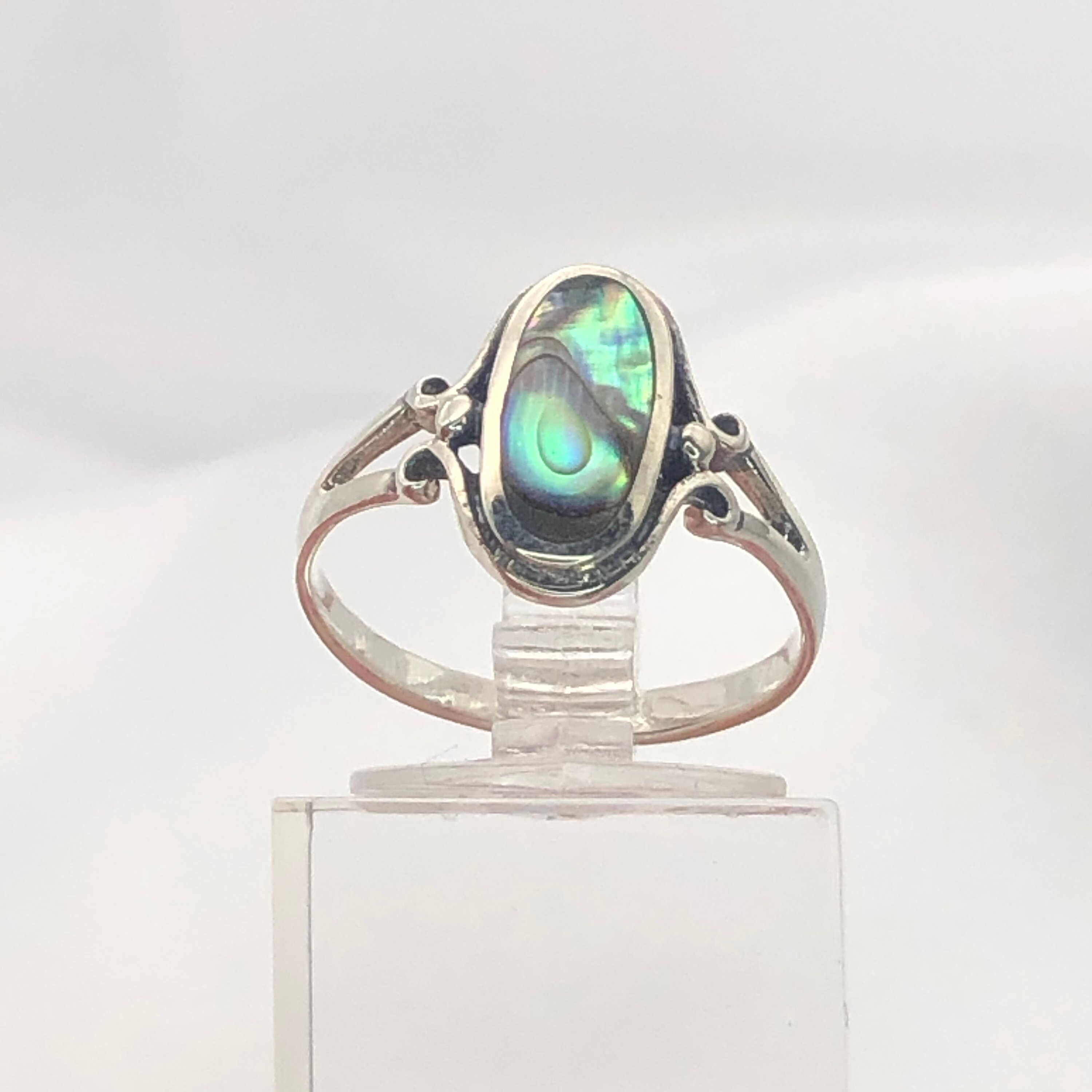 Sterling Silver Abalone Oval Ring Abalone Shell 925 Rings - Etsy UK