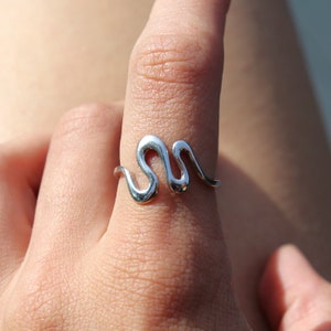 Sterling Silver Wavy Ring - Dainty Wave 925 Rings for Women - Funky ...