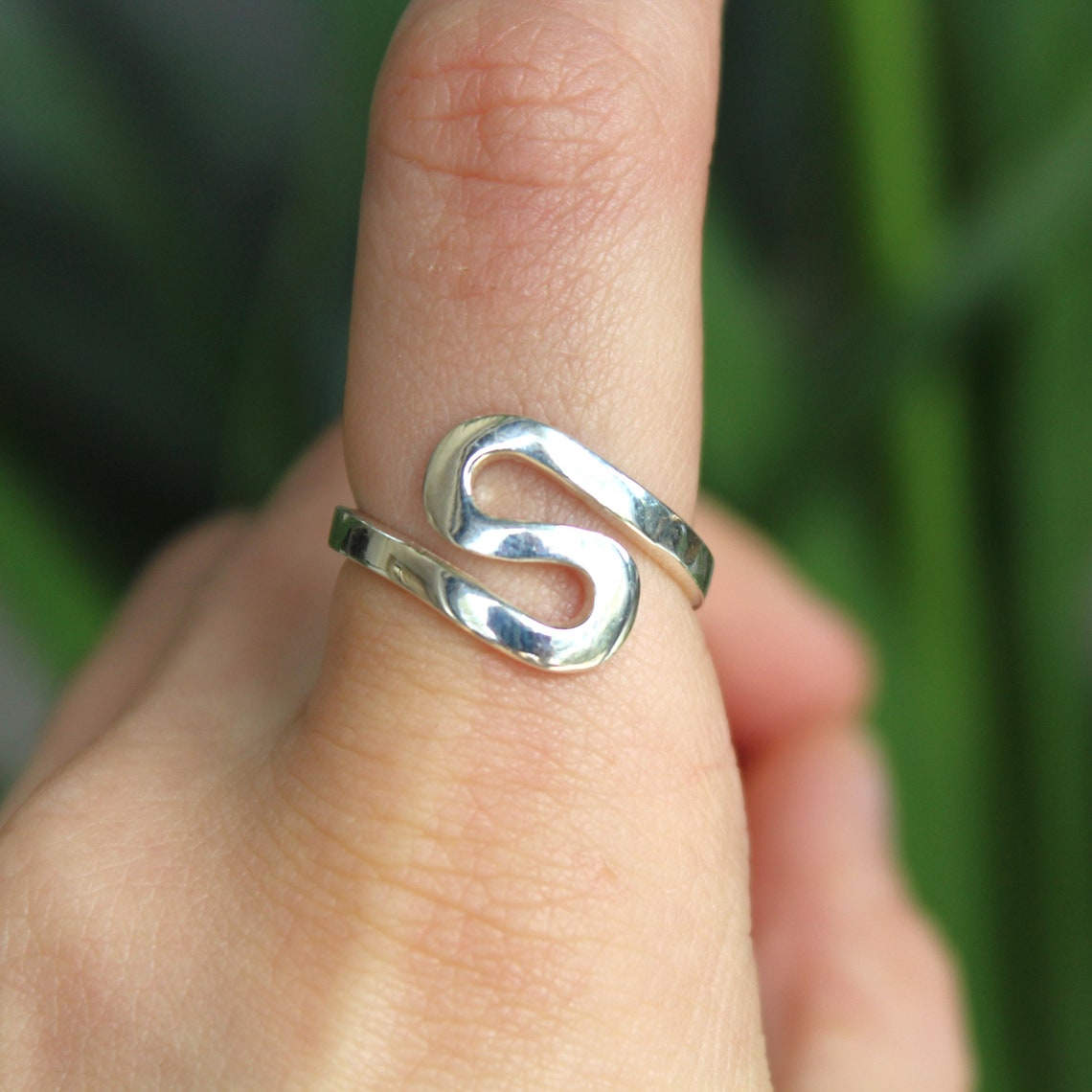 Sterling Silver Flat Wave Ring - Wavy 925 Silver Rings for Women ...