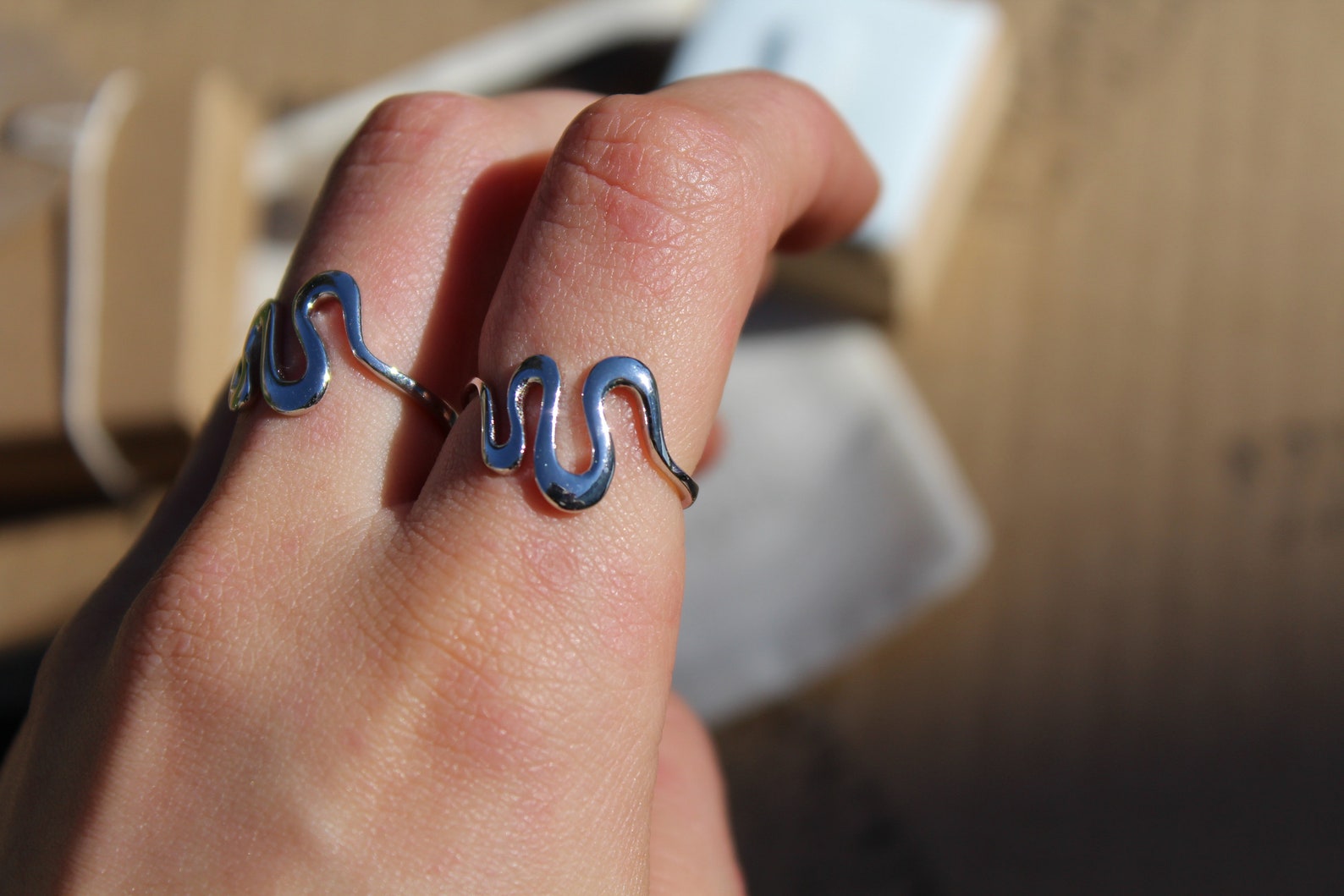 Sterling Silver Wavy Ring Dainty Wave 925 Rings for Women | Etsy