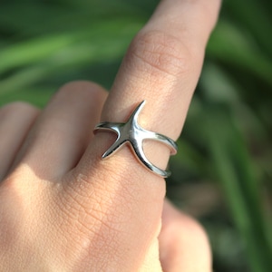 Sterling Silver Starfish Wrap Ring - 925 Sterling Silver Rings for ...
