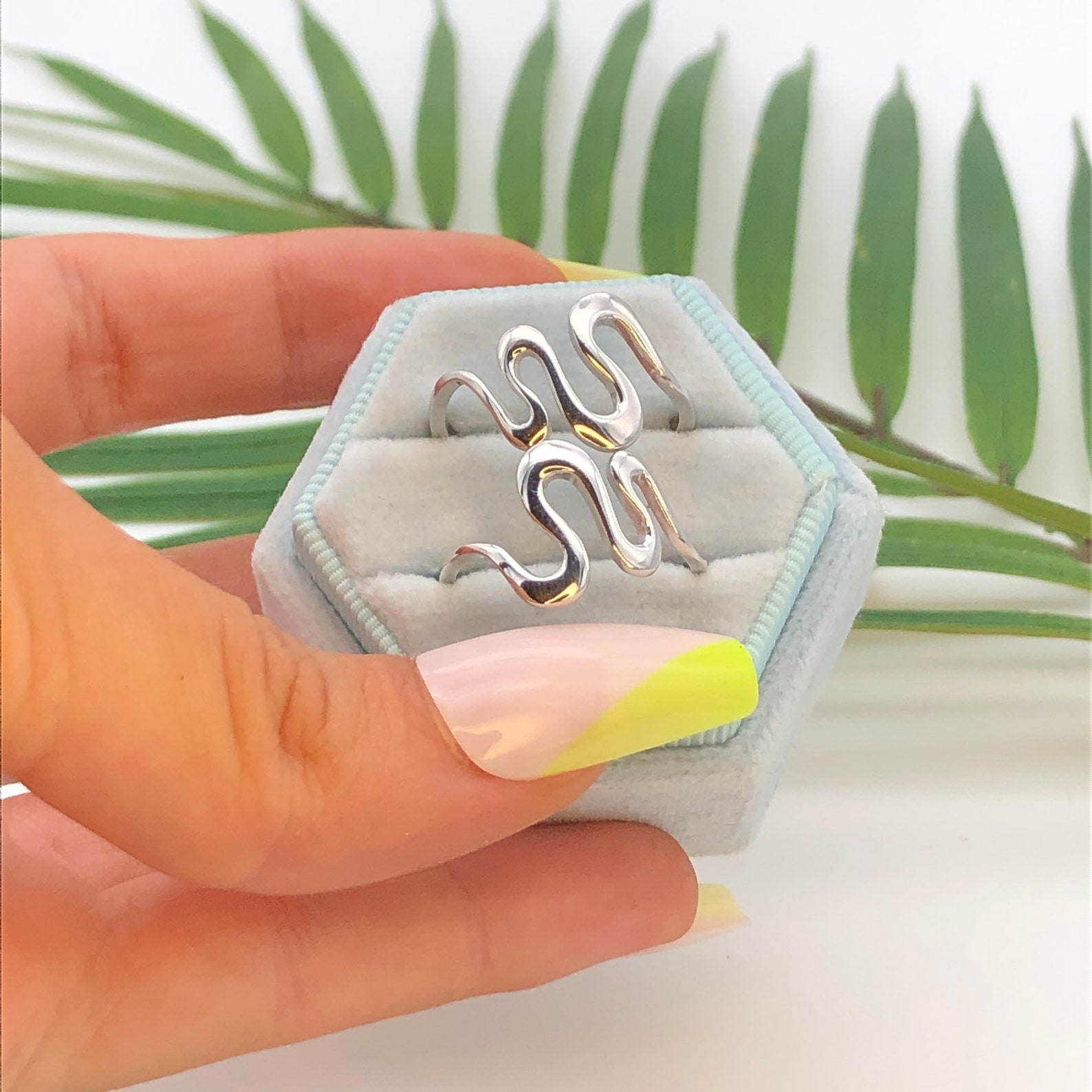 Sterling Silver Wavy Ring Dainty Wave 925 Rings for Women | Etsy