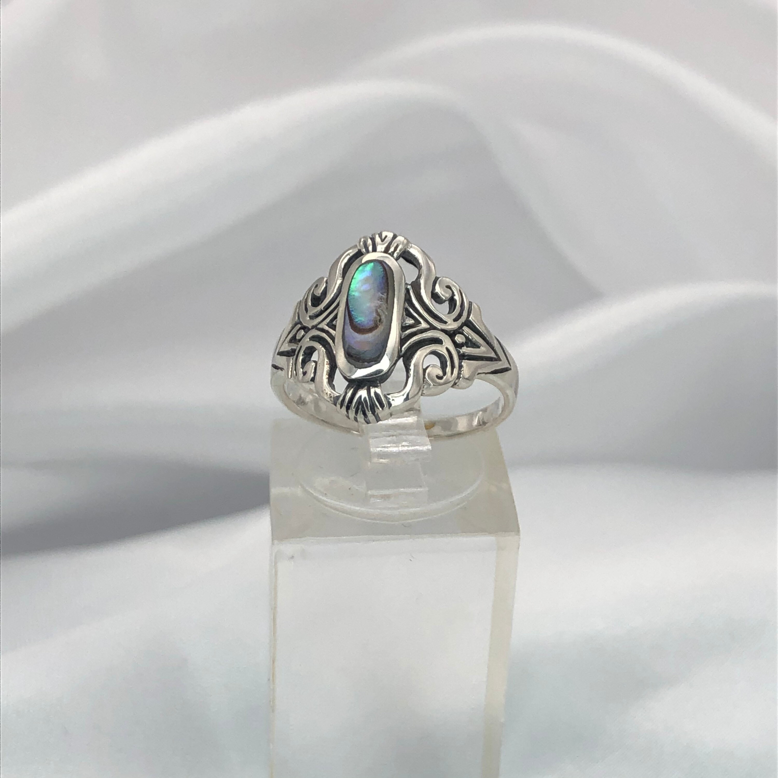 Sterling Silver Aztec Abalone Shell Ring Abalone Shell 925 | Etsy