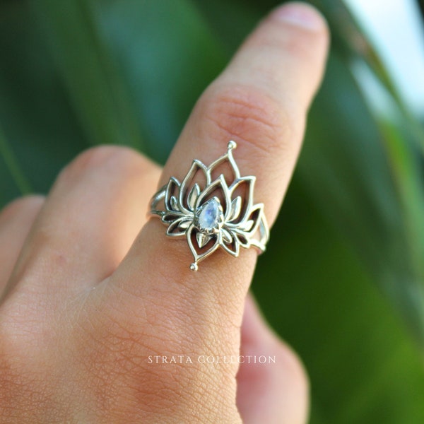 Silver Lotus Ring - Etsy