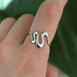 Sterling Silver Wavy Ring Dainty Wave 925 Rings for Women - Etsy