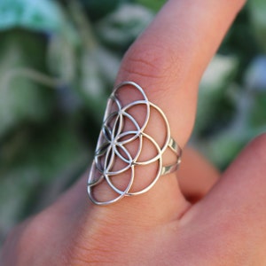 Sterling Silver Geometric Lattice Ring - 925 Silver Stacking Dainty ...
