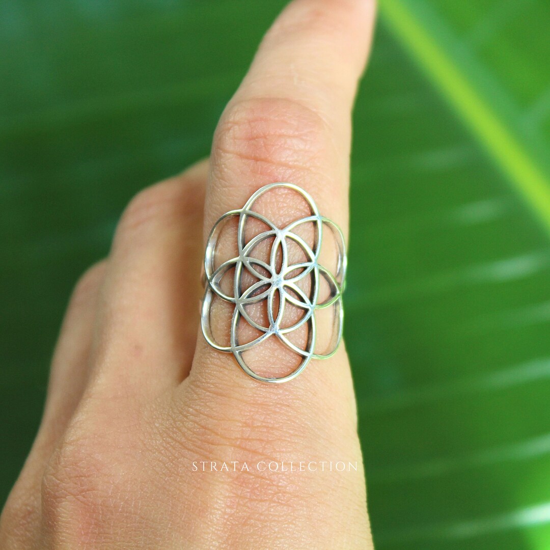 Sterling Silver Geometric Lattice Ring - 925 Silver Stacking Dainty ...