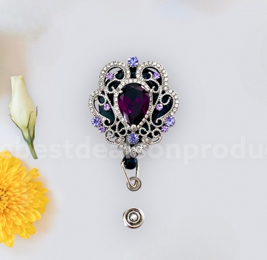 Rhinestone Badge Holder, Retractable ID Badge, Swivel Clip, Nurse ID ...
