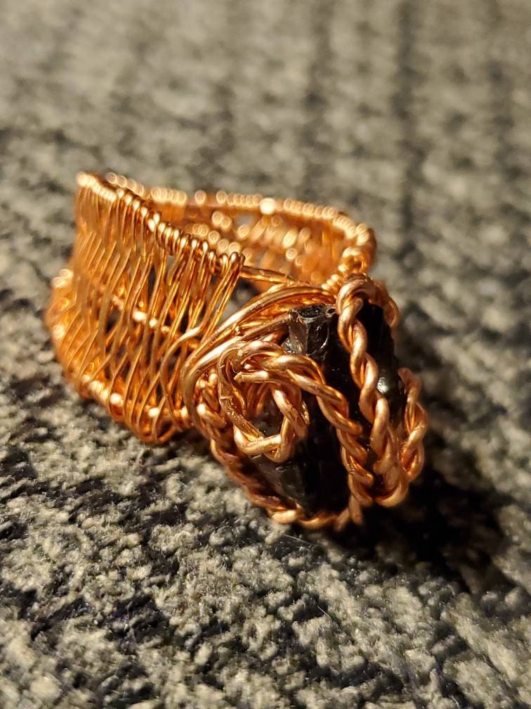 Authentic Elite Shungite Copper Ring for EMF protection// | Etsy