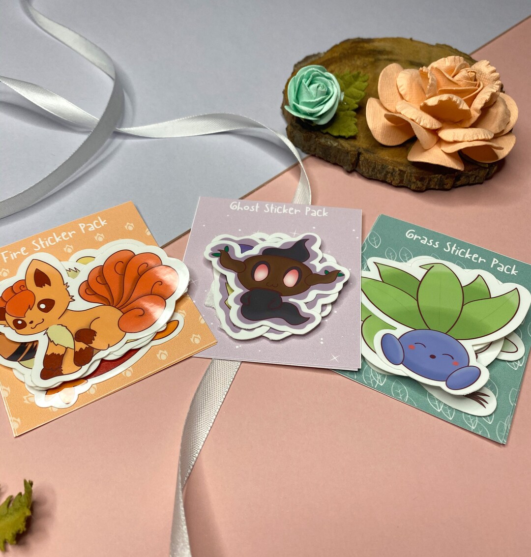 Pokemon Sticker Pack // Vinyl Stickers Vulpix Growlithe - Etsy UK