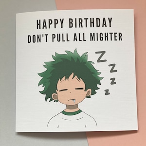 My Hero Academia Birthday Card // Boko No Hero, Deku, All Might, Anime ...