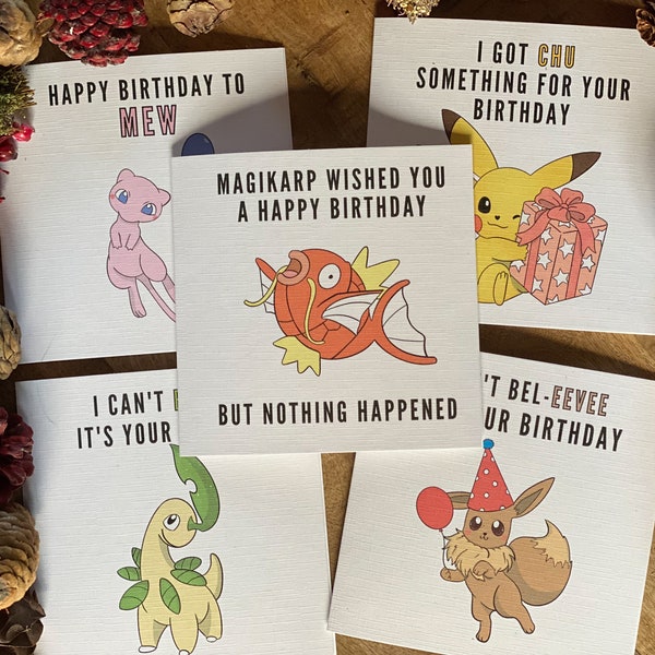 Pokemons Birthday Cards - Etsy