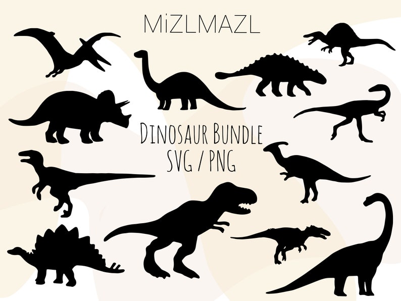 Dinosaur Bundle SVG PNG Hand Drawn Vector Clip Art Printable - Etsy