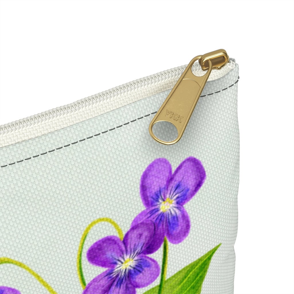 Purple Flower Pencil Pouch.floral Accessory Pouch. Cyclamen Pencil Bag ...