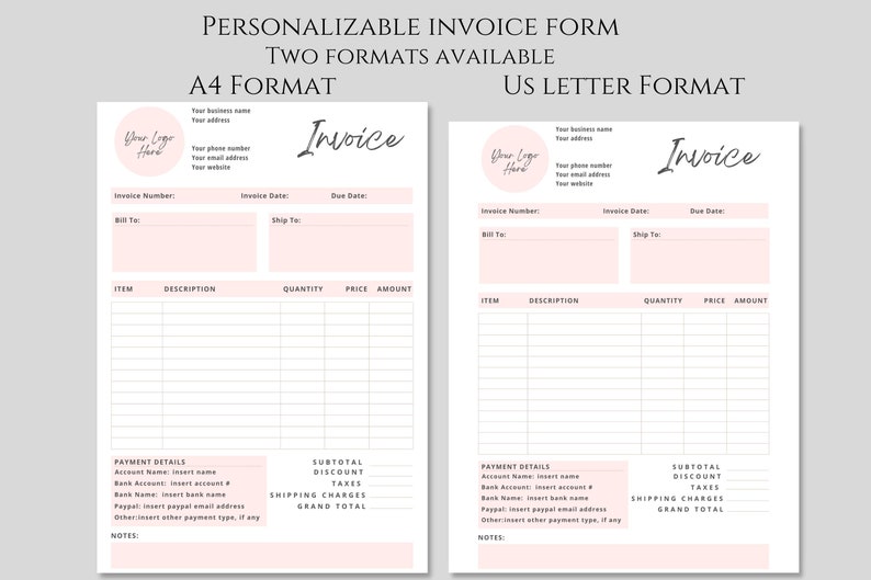Custom Invoice Form Template for Canva. Printable Crafters Invoice Form ...