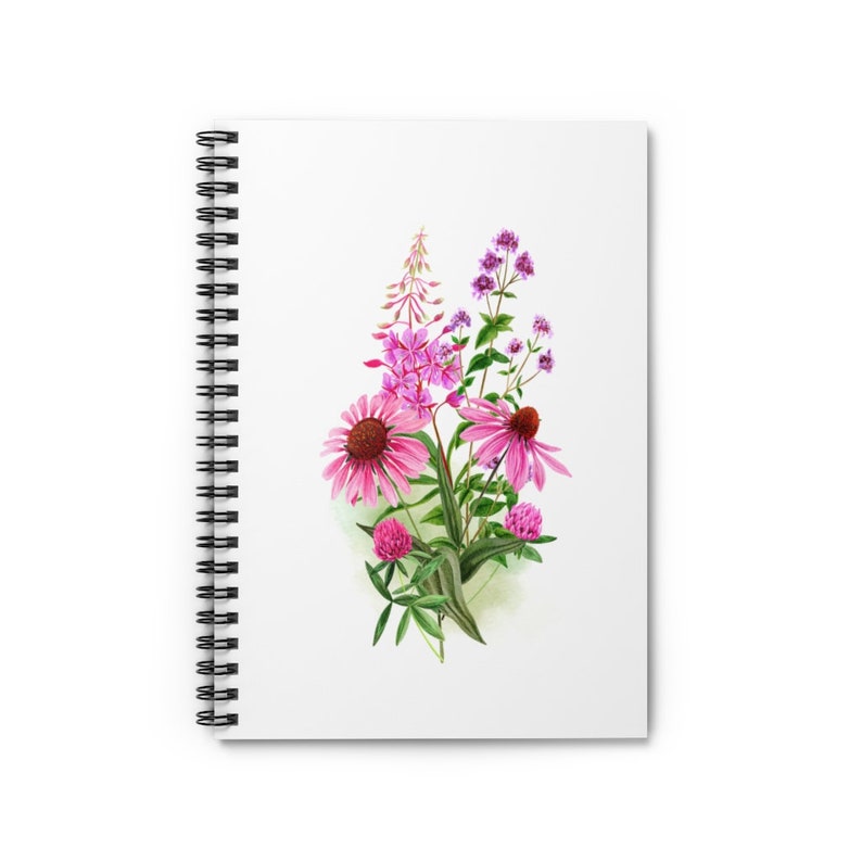 Watercolor Flower Spiral Notebook.colorful Bouquet Spiral Journal ...