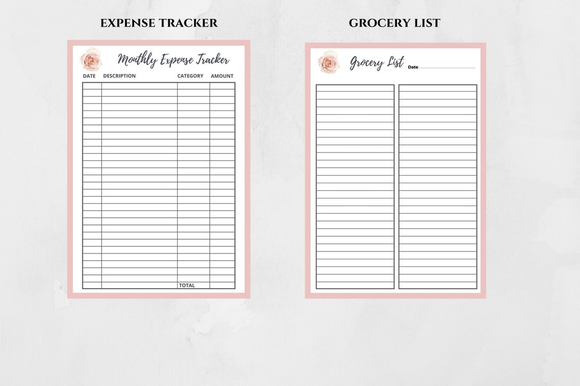 Printable Floral Undated Planner Bundle, Printable A4 Year Planner ...