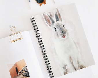 Watercolor Bunny Hardcover Journal. Cute Rabbit Notebook. | Etsy