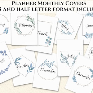 Minimal Printable Monthly Planner Covers. Agenda Monthly Planner ...