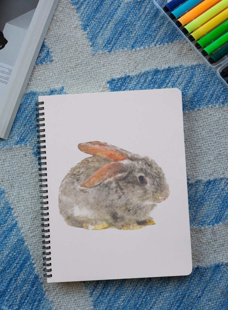 Printable Small Bunny Notebook Cover. A4 A5 Letter and Half Letter ...