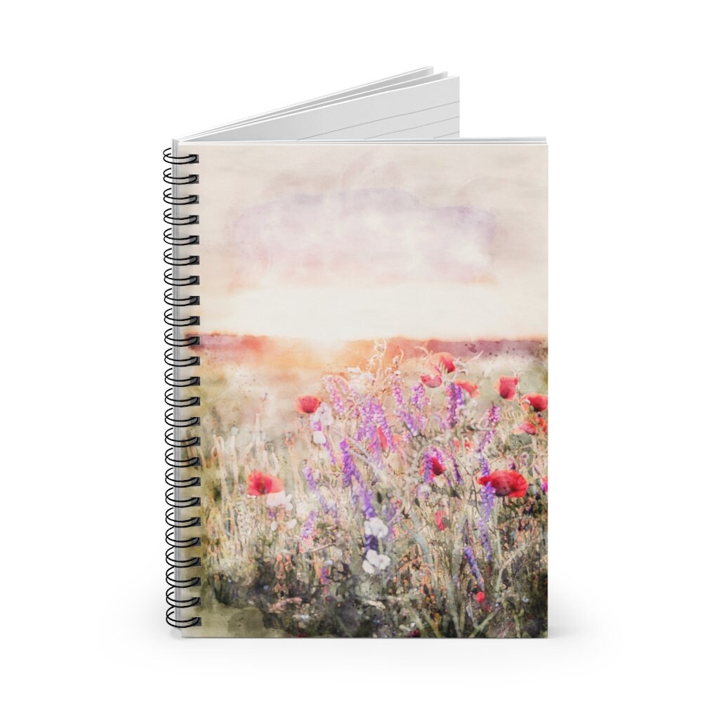 Watercolor Spiral Notebook. Colorful Spiral Journal. Nature Spiral ...