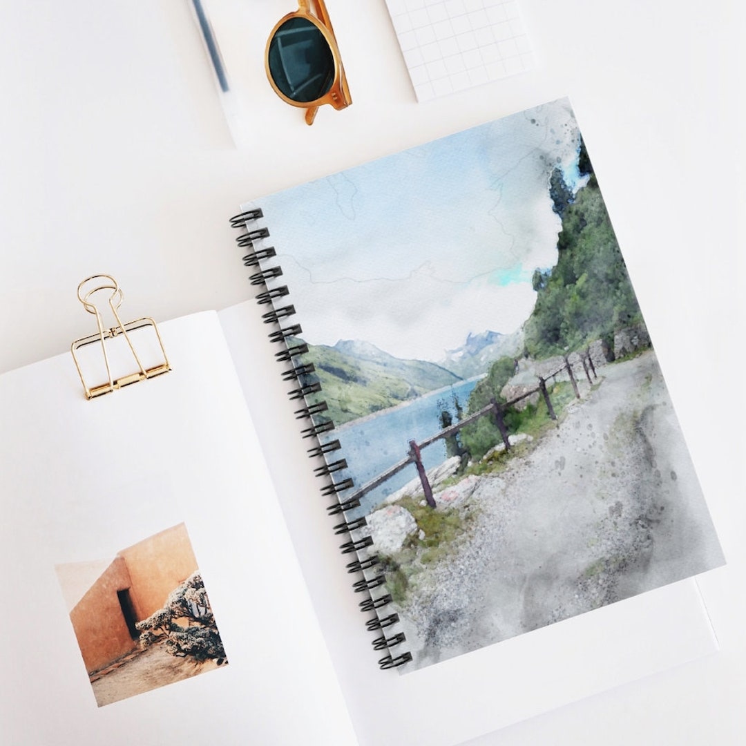 Watercolor Spiral Notebook. Lake View Spiral Journal. Nature Spiral ...