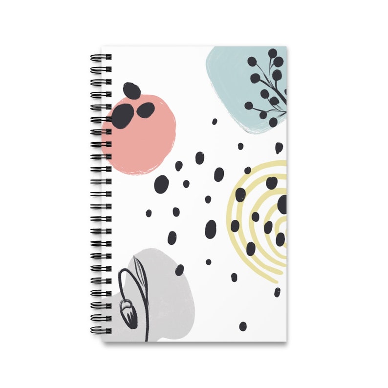 Dotted or Blank Abstract Spiral Notebook. Modern Spiral Journal ...