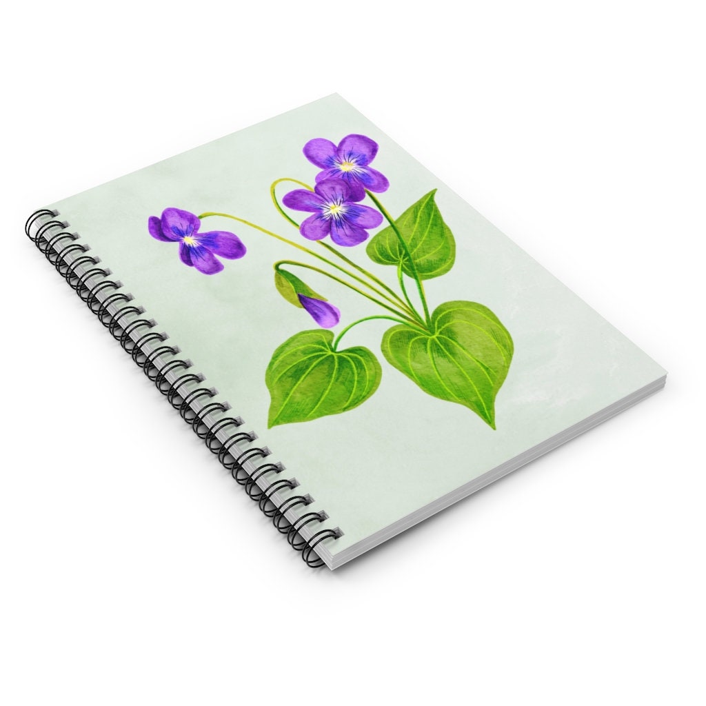 Watercolor Flower Spiral Notebook.cyclamens Spiral Journal. Romantic ...