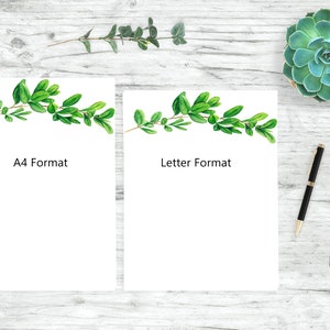 Watercolor Branch Stationery Printable, A4 and Letter Paper, Printable ...