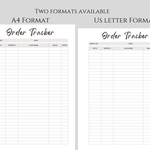 Gray Order Tracker Form. Printable Crafters Sales Tracker. Small ...