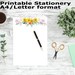 Printable Writing Paper, Watercolor Flower Printable Stationery, A4 and ...